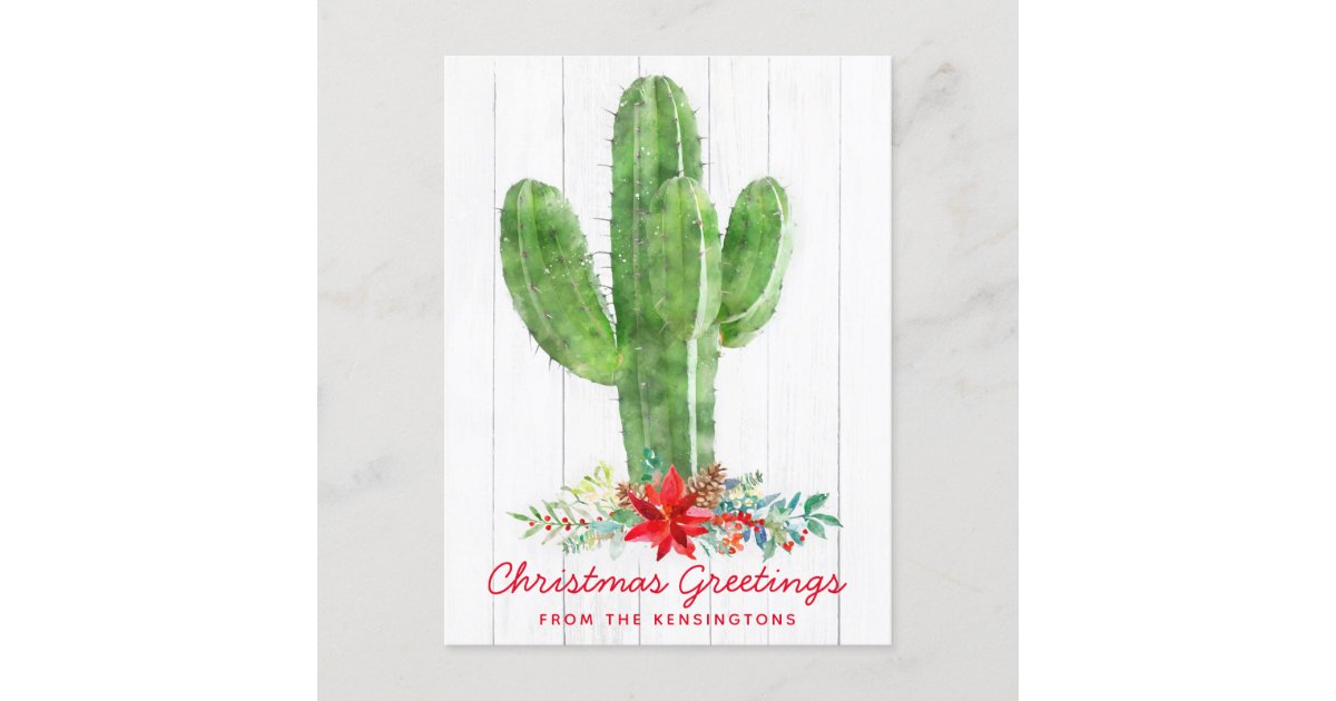 Rustic Desert Cactus Christmas Holiday Photo | Zazzle