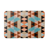 Rustic Diamond Squares Triangles Wood Art Pattern Bath Mat | Zazzle
