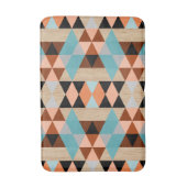 Rustic Diamond Squares Triangles Wood Art Pattern Bath Mat | Zazzle