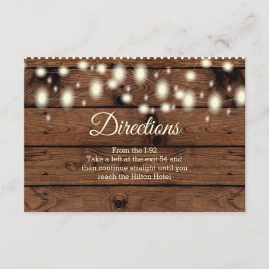 Rustic Directions Insert, Wedding Direction Insert | Zazzle.com