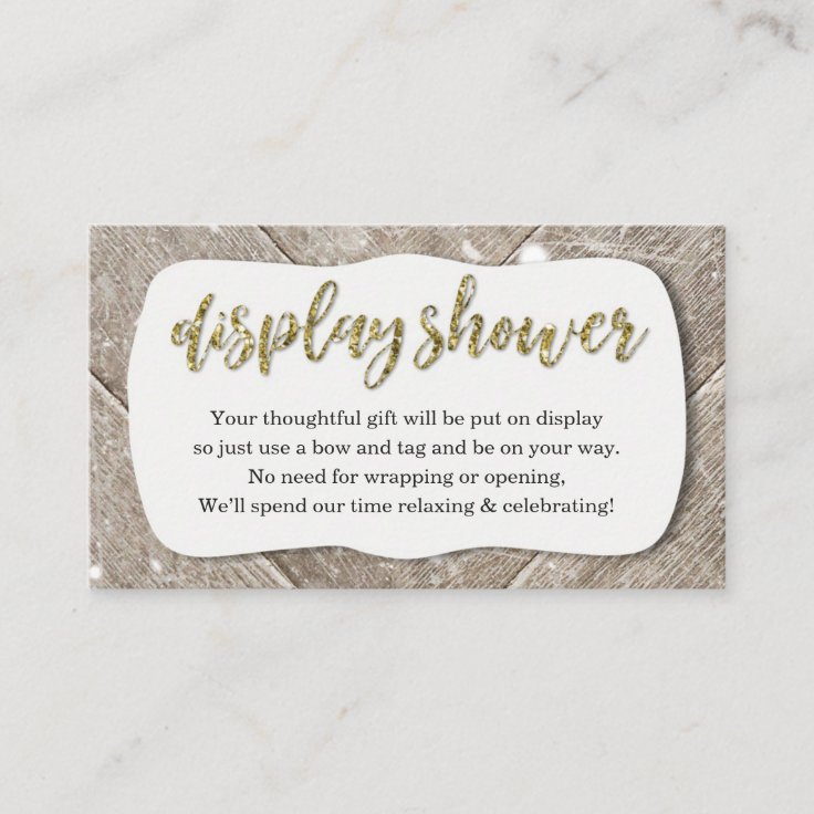 Rustic Display Shower Insert for Invitation | Zazzle