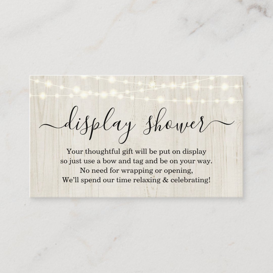 Rustic Display Shower Insert for Invitation | Zazzle