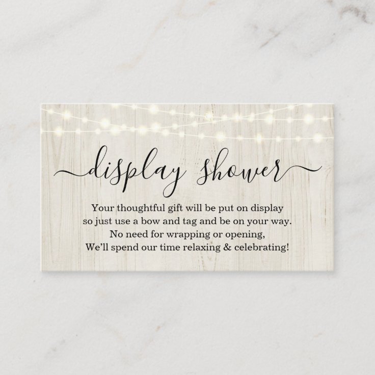 Rustic Display Shower Insert for Invitation | Zazzle