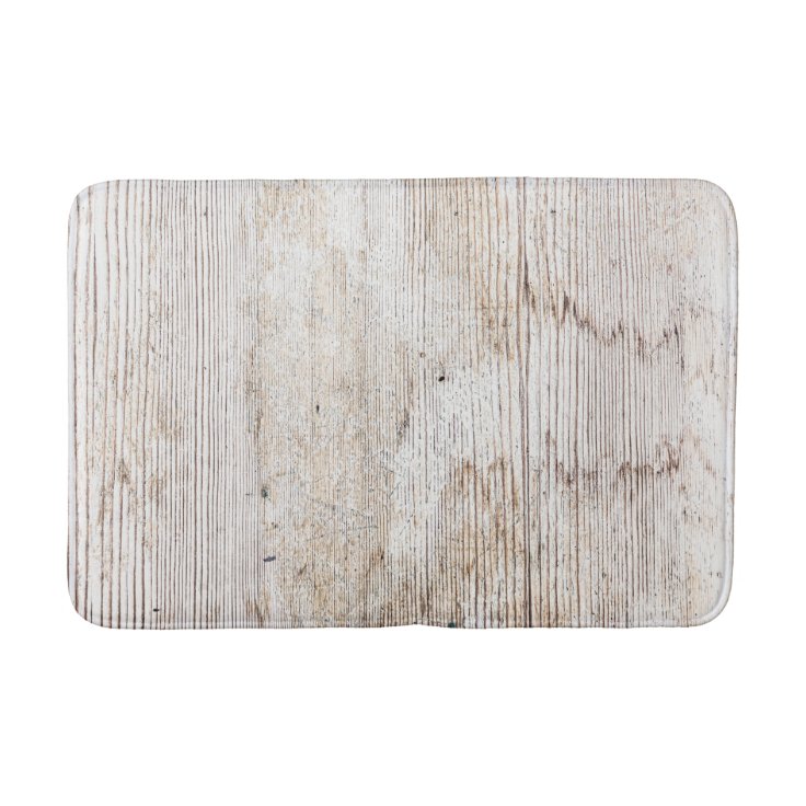 Rustic Distressed Natural Wood Bath Mat | Zazzle