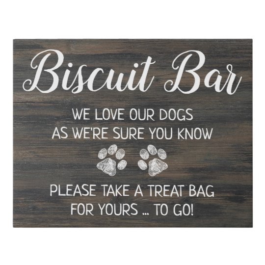 Rustic Dog Treat Wedding Biscuit Bar Favor Sign | Zazzle.com