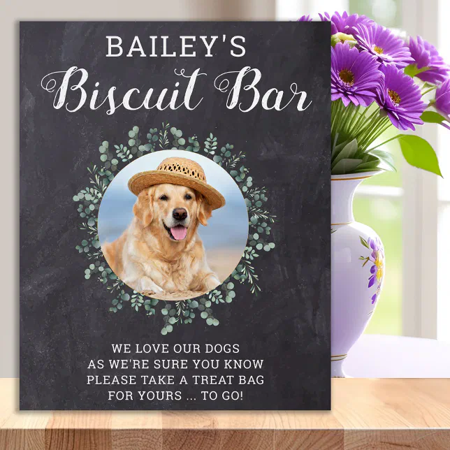 Rustic Dog Treat Wedding Favor Biscuit Bar Pet Foam Board | Zazzle