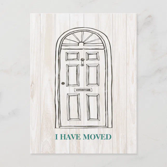 Rustic Door Moving Announcement Postcard | Zazzle