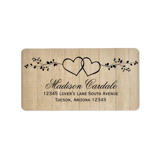 Rustic Double Hearts Wedding Address Labels | Zazzle.com