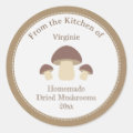 Rustic Dried Mushrooms Label Sticker | Zazzle