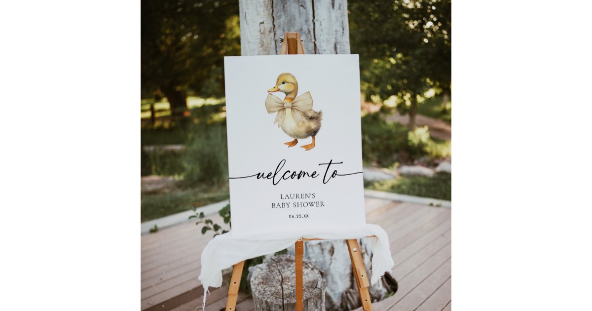 Rustic Duck Baby Shower Welcome Sign | Zazzle
