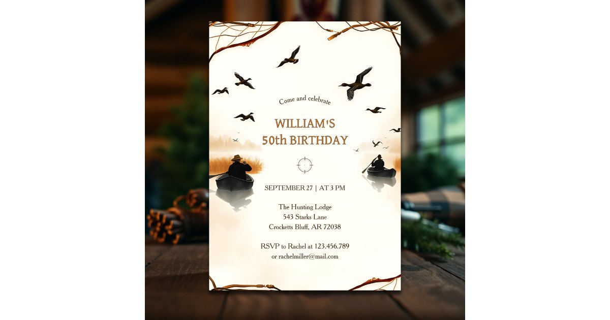 Rustic Duck Hunting Birthday Invitation | Zazzle