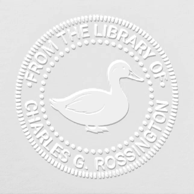 Rustic Duck Standing Library Book Name Embosser | Zazzle