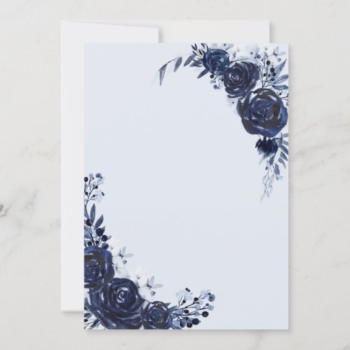 Rustic Dusty Blue Floral Wedding Invitation | Zazzle