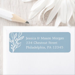 Rustic Dusty Blue Return Address Label | Zazzle