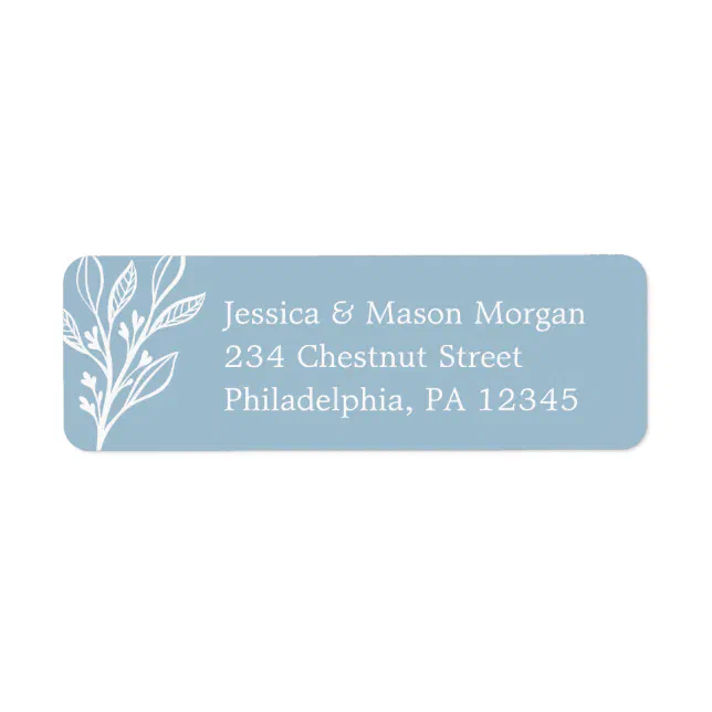 Rustic Dusty Blue Return Address Label | Zazzle