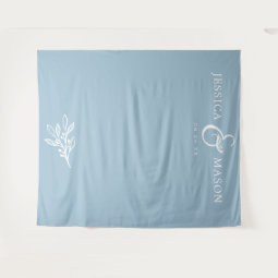 Rustic Dusty Blue Wedding Backdrop Photo Booth | Zazzle