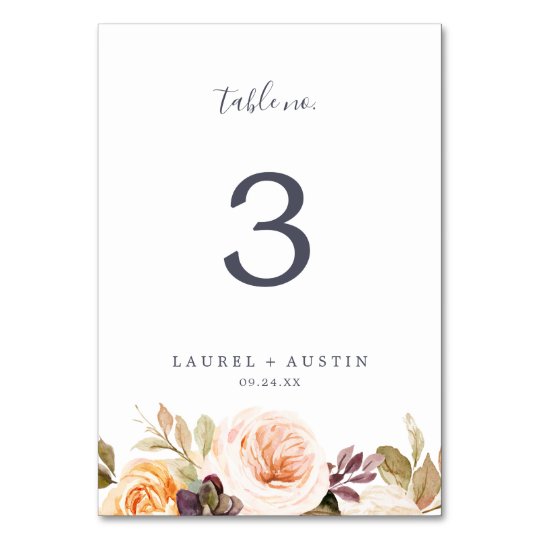 Rustic Earth Florals Table Number | Zazzle.com