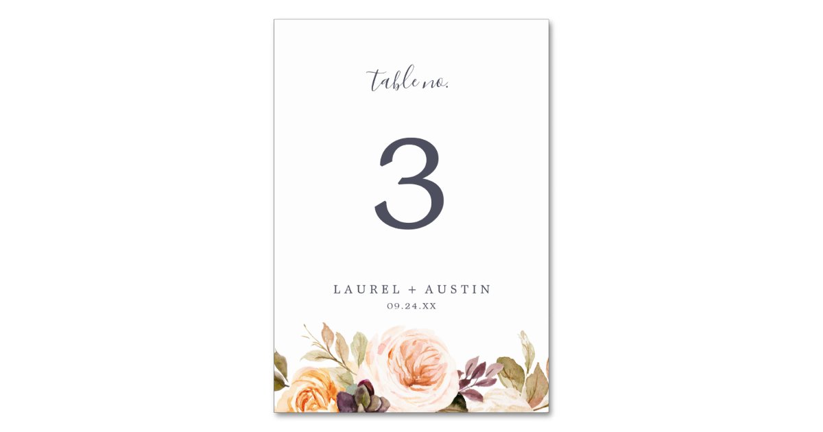Rustic Earth Florals Table Number | Zazzle.com