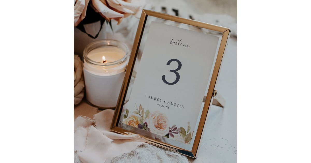 Rustic Earth Florals Table Number | Zazzle