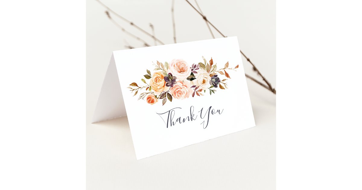 Rustic Earth Florals Thank You Card | Zazzle