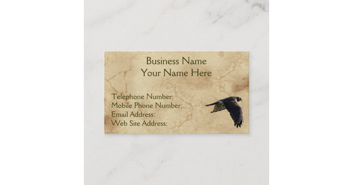 Rustic Earth Peregrine Falcon Business Cards | Zazzle