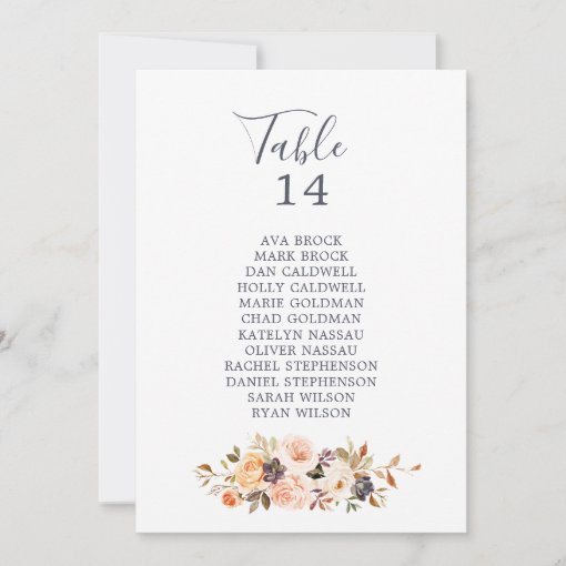 Rustic Earth Table Number Seating Chart Cards | Zazzle