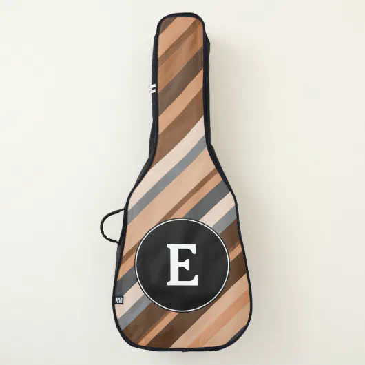Rustic, Earthy Brown, Beige and Grey Stripes Guitar Case | Zazzle