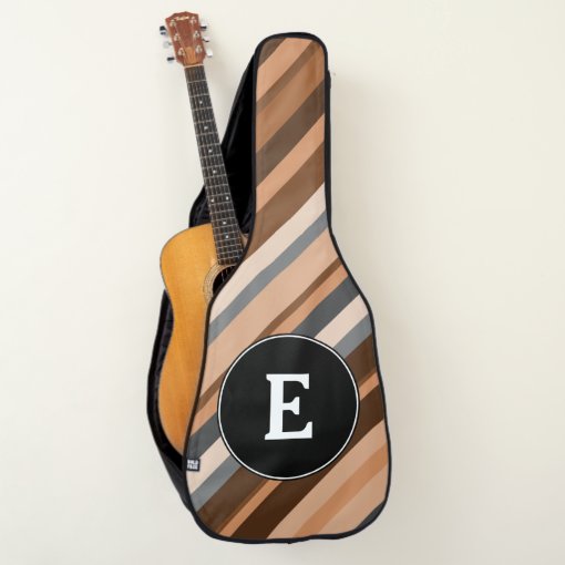 Rustic, Earthy Brown, Beige and Grey Stripes Guitar Case | Zazzle