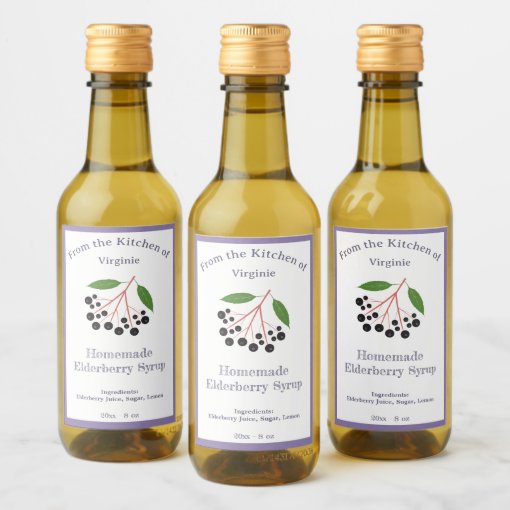 Rustic Elderberry Syrup Bottle Label Sticker | Zazzle