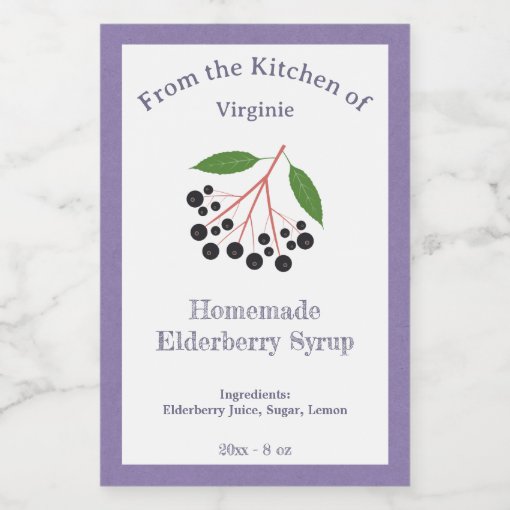 Rustic Elderberry Syrup Bottle Label Sticker | Zazzle