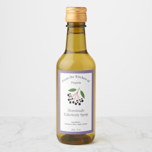 Rustic Elderberry Syrup Bottle Label Sticker | Zazzle