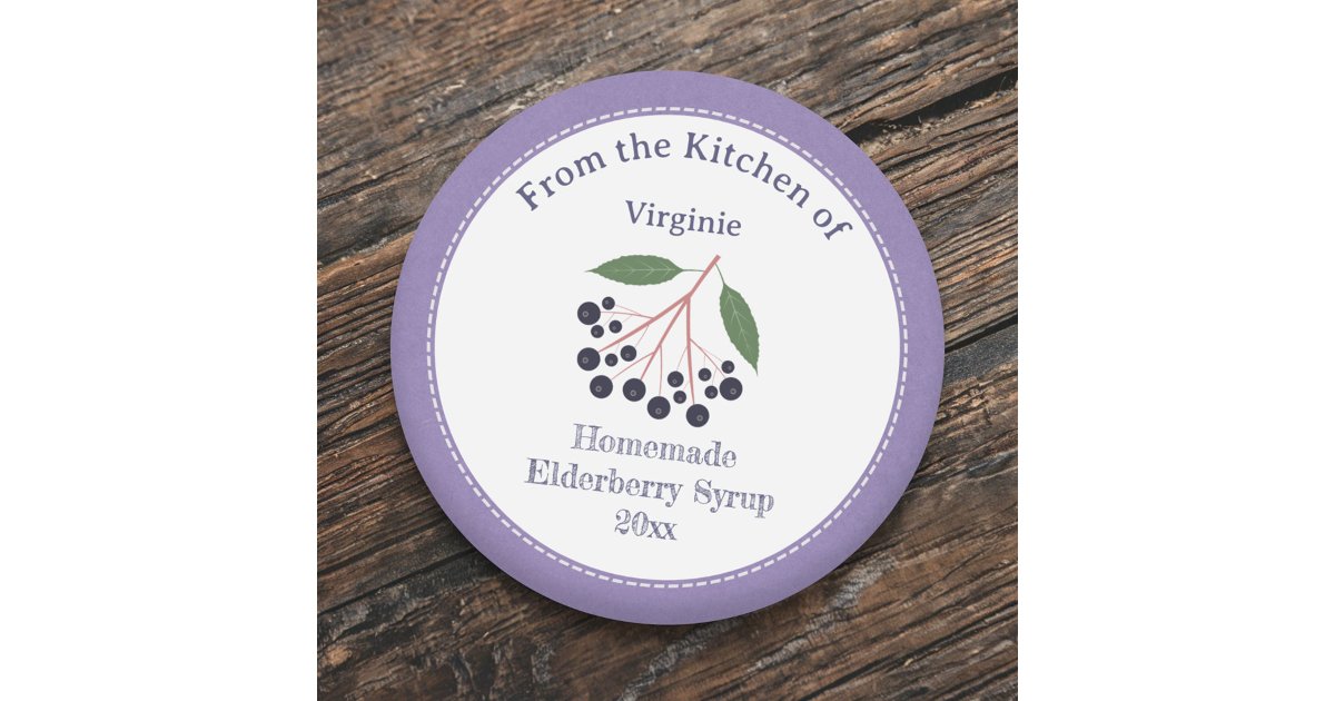 Rustic Elderberry Syrup Label Sticker | Zazzle