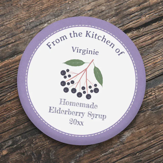 Rustic Elderberry Syrup Label Sticker | Zazzle