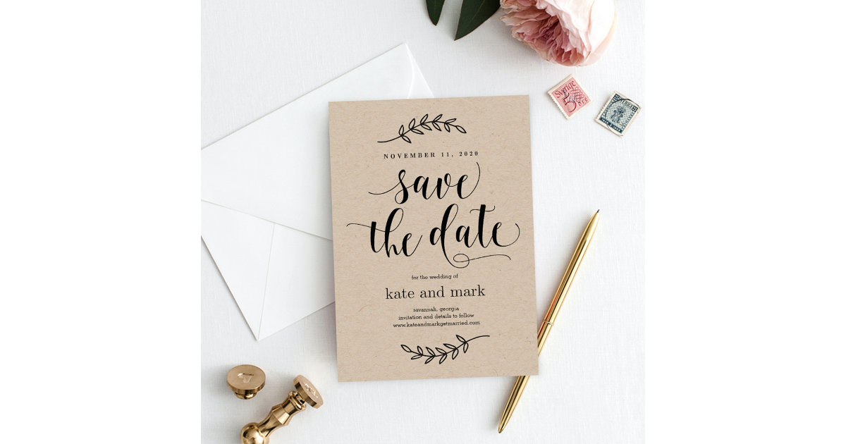 Rustic Elegance EDITABLE COLOR Save The Date Card | Zazzle