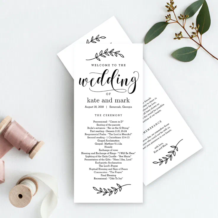 Rustic Elegance EDITABLE COLOR Wedding Program | Zazzle