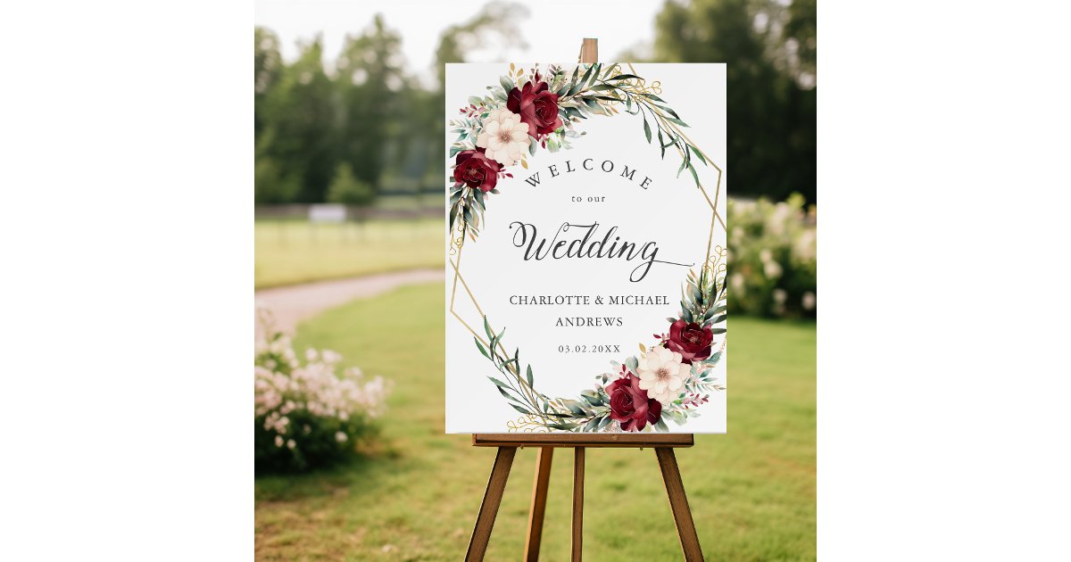 Rustic Elegance Flowers, Gold-Geometric, Wedding Foam Board | Zazzle
