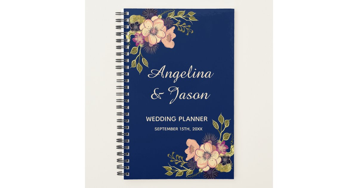 Rustic Elegant Blue Wedding Planner | Zazzle