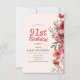 Rustic Elegant Boho Chic Floral 91st Birthday Invitation | Zazzle