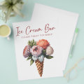 Rustic Elegant Boho Ice Cream Bar Bridal Shower Flyer | Zazzle