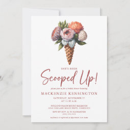 Rustic Elegant Boho Ice Cream Bridal Shower Invitation | Zazzle