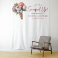 Rustic Elegant Boho Ice Cream Bridal Shower Tapestry | Zazzle