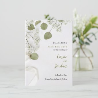 Rustic Elegant Botanical Save the Date | Zazzle
