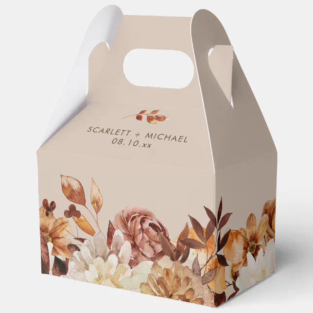 Rustic Elegant Fall Wedding Favor Boxes | Zazzle