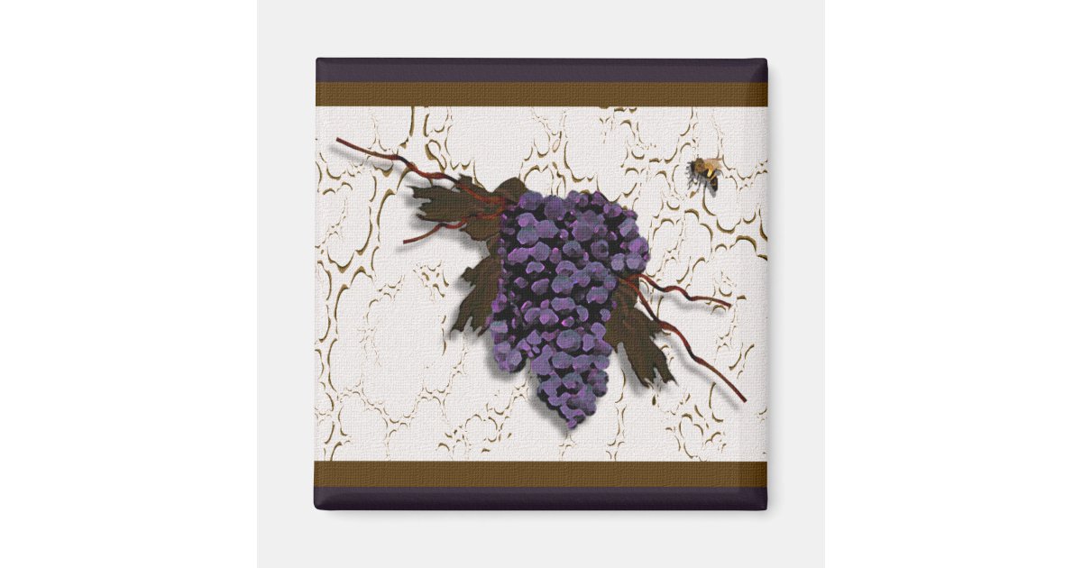 Rustic Elegant Purple Grapes Magnet | Zazzle