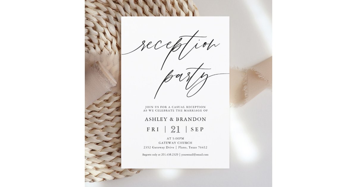 Rustic Elegant Reception Party Invitations | Zazzle