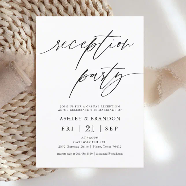 Rustic Elegant Reception Party Invitations | Zazzle