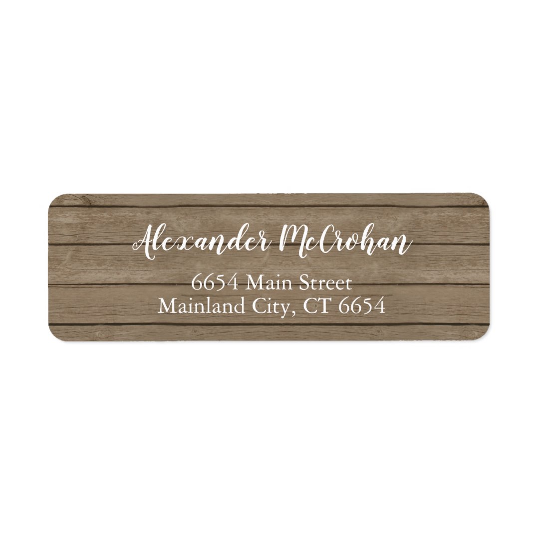 Rustic Elegant Script Return Address Label | Zazzle