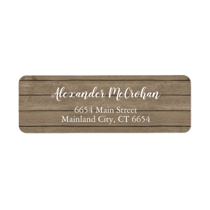Rustic Elegant Script Return Address Label | Zazzle