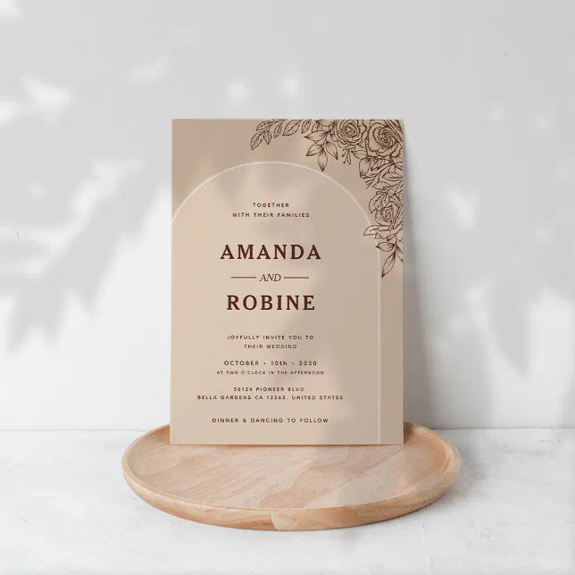 Rustic Elegant Wedding Invitation | Zazzle
