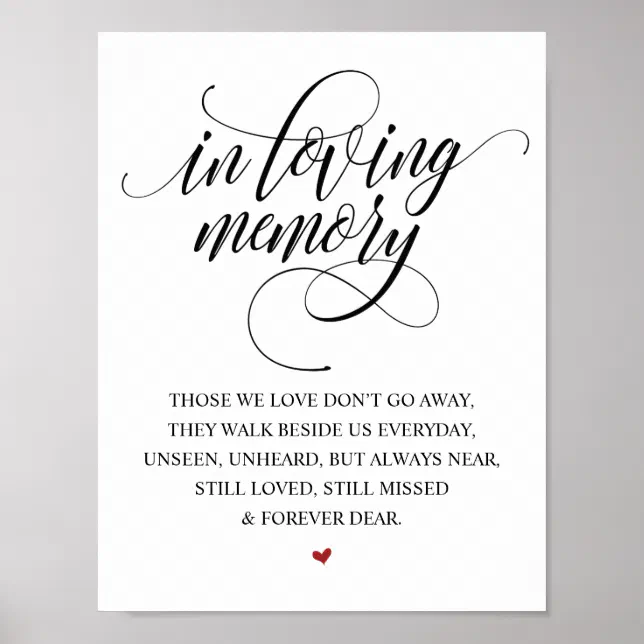 Rustic Elegant Wedding Memorial Table Sign v1 | Zazzle